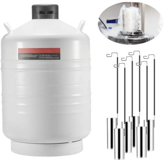 VEVOR Liquid Nitrogen Tank 30 L Aluminum Alloy LN2 Container Dewar 6 ...