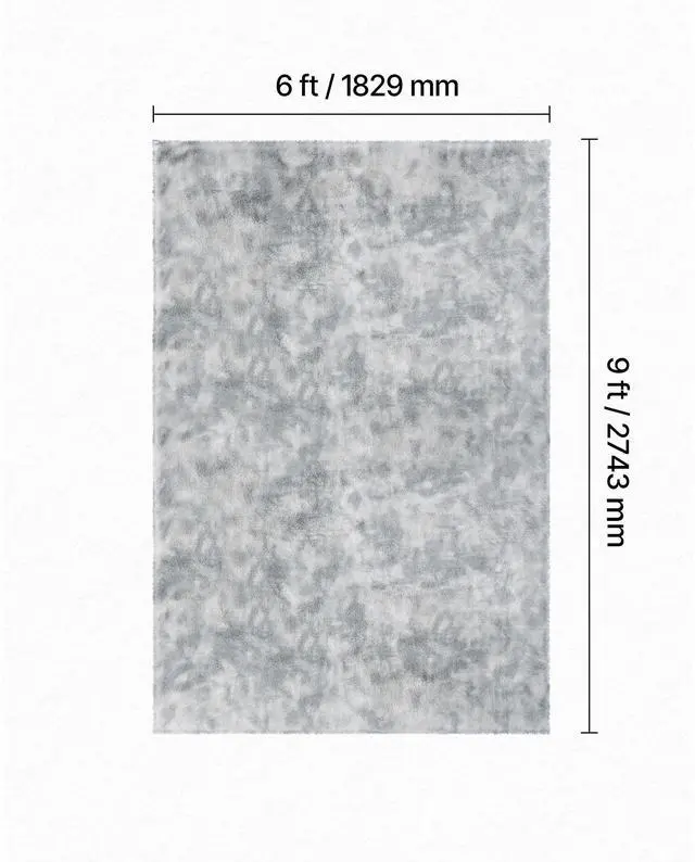 VEVOR Indoor Plush Area Rugs, 6 x 9 ft Soft Plush Carpet, Furry Shag ...