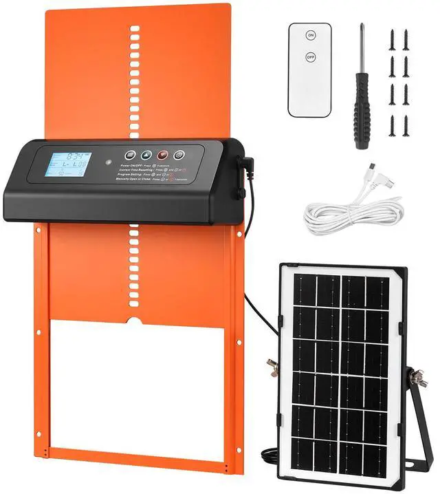 VEVOR Automatic Chicken Coop Door, Solar & Battery Powered Chicken Door ...
