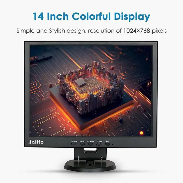 JaiHo 14 Inch LCD Security CCTV Monitor, 1024x768 4:3 Resolution Color ...