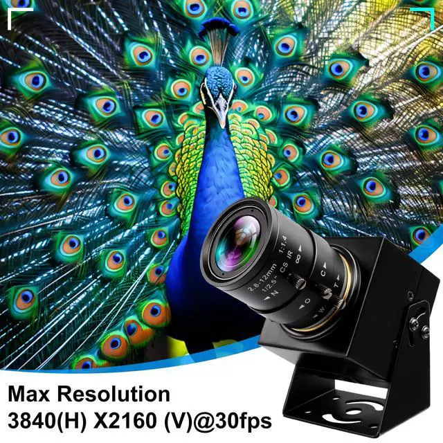 IFWAETR 4K USB Camera 2.8-12mm 4X Optical Manual Lens 2160P OpenCV ...
