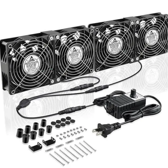GDSTIME 4x120mm Powerful Computer Fans with AC Powered 100V 240V ...