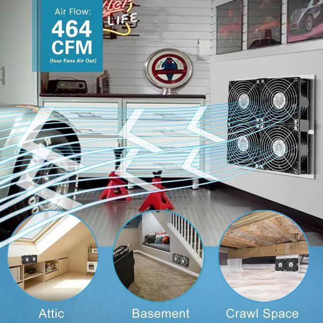 GDSTIME 4x120mm Powerful Computer Fans with AC Powered 100V 240V ...