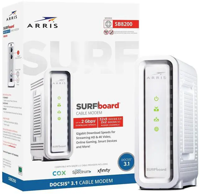 ARRIS SURFboard SB8200 DOCSIS 3.1 MultiGig Cable Modem ^^ 2 -1Gbps ...