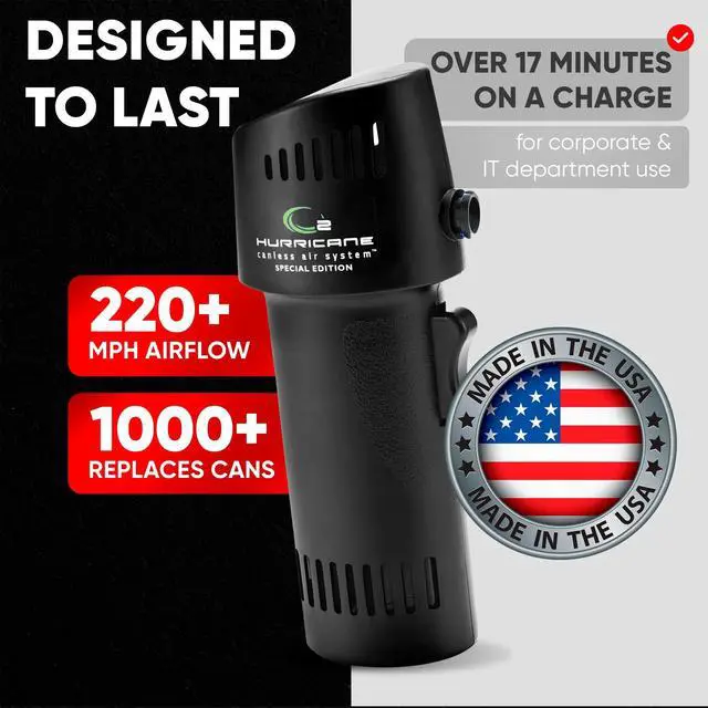 O2 Hurricane ESD-Safe Compressed Air Duster Powerful Cordless ...