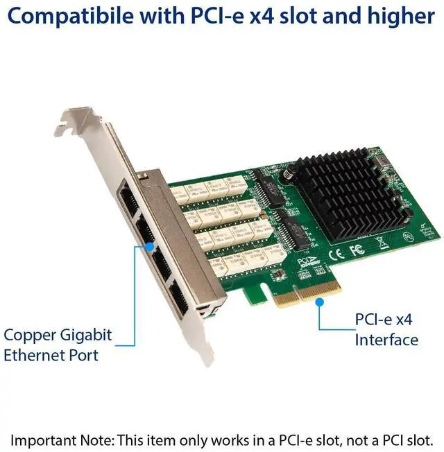Quad Port Copper Gigabit Ethernet PCI-e x4 Bypass Server Adapter Intel ...