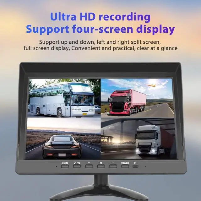 Hikity 10 Inch Small Monitor Screen Video Displays Quad Split HD Screen ...