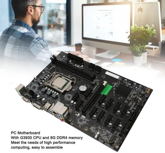 DDR4 Motherboard, 8G Memory Multi Graphics PC Motherboard CPU Slot for ...