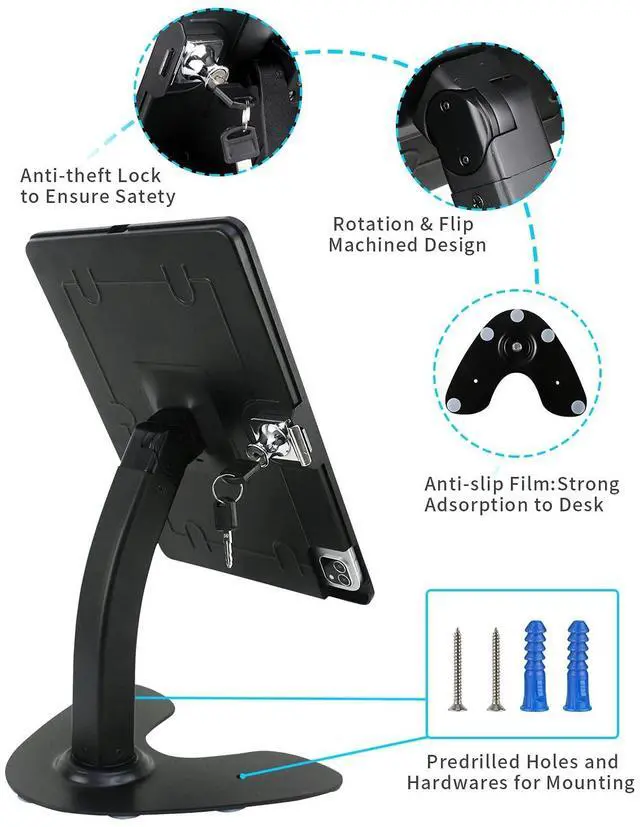 CarrieCathy Desktop Wall Mount Anti-Theft Security Kiosk POS Stand ...