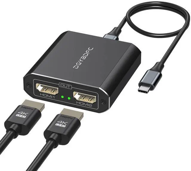 DGYBDFC USB C to Dual HDMI Adapter for 2 Monitors Dual 4K@60Hz Extended ...