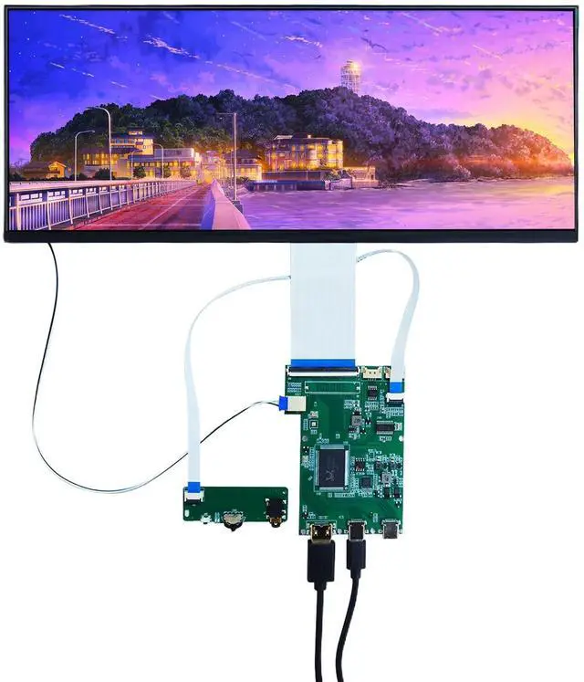 VSDISPLAY 12.3 Inch 2K LCD Screen 2400x900 with USB-C LCD Controller ...