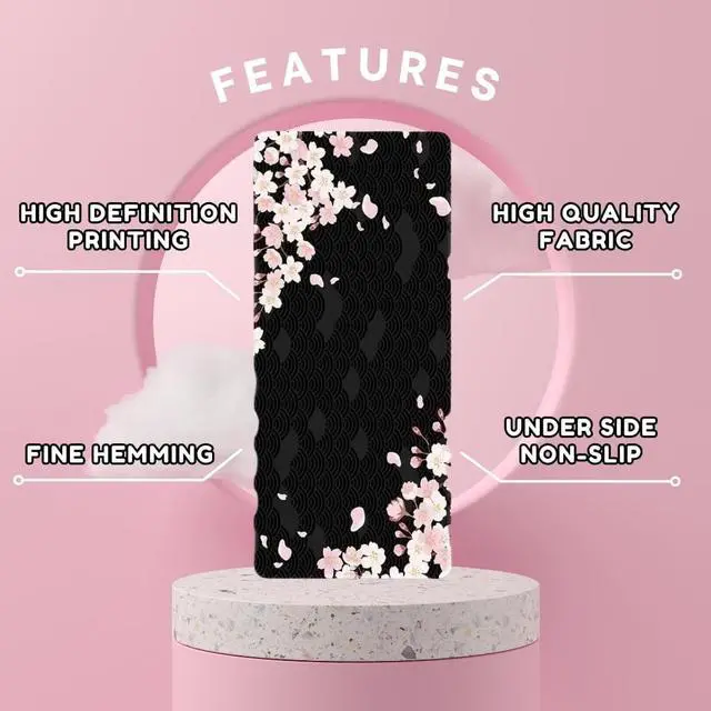 SEDLAV Large Mouse Pad Pink and Black Cherry Blossom XXL Gaming Desk ...