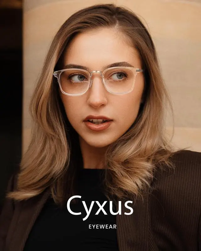 Cyxus TR90+Metal Blue Light Glasses Women Men Square Large Frame ...