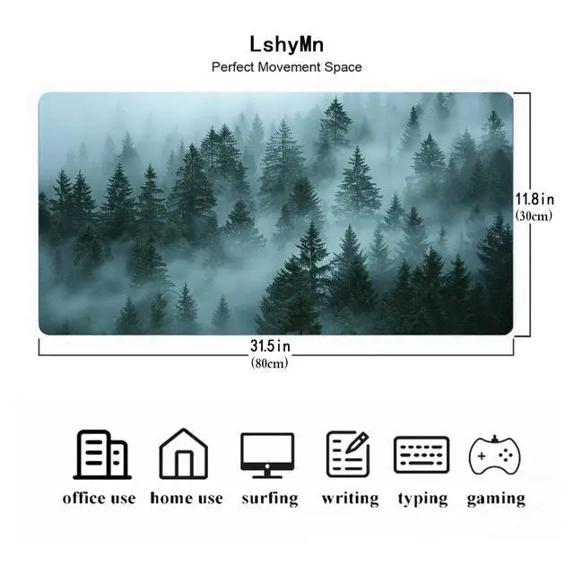 LshyMn Forest Large Mouse Pad 31.5x11.8 Inches Nature Aesthetic Green ...