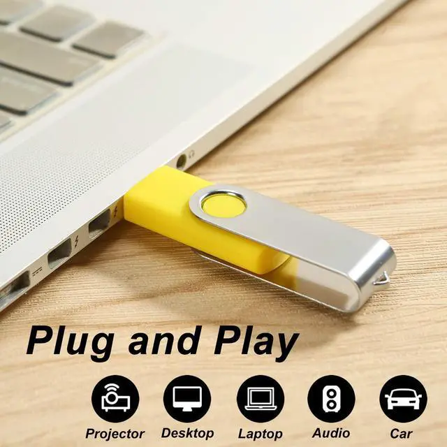 Alihelan 10pcs 4GB USB Flash Drives USB 2.0 Thumb Drive Bulk Swivel ...