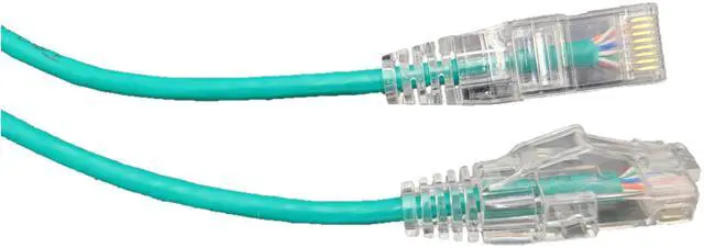 Micro Connectors 5 Feet Cat6A Ultra Slim Patch (28AWG) Cable (Green) 5 ...