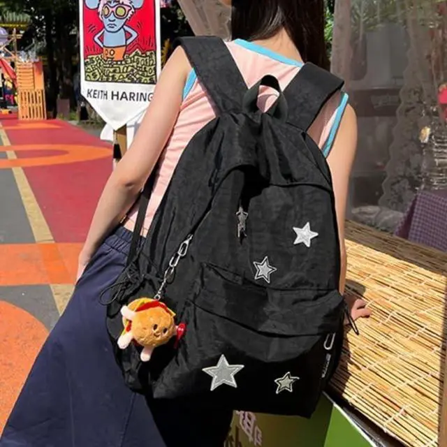 MININAI Cute Y2K Aesthetic Backpack Stars Pattern Preppy Backpack ...