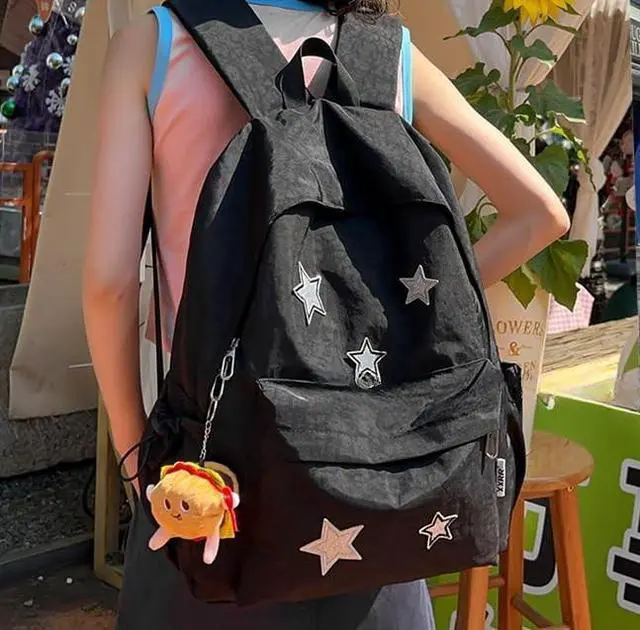 MININAI Cute Y2K Aesthetic Backpack Stars Pattern Preppy Backpack ...