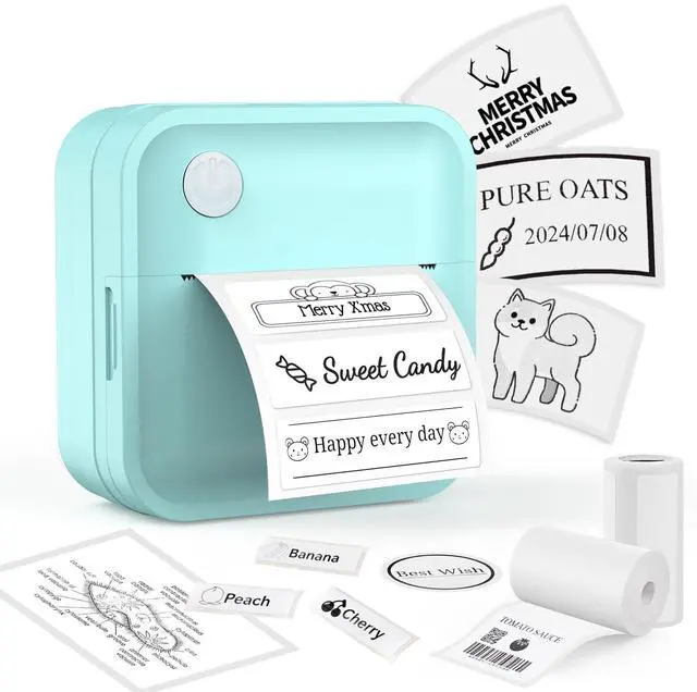 Label Maker Machine with Tape - Inkless Mini Bluetooth Label Printer ...