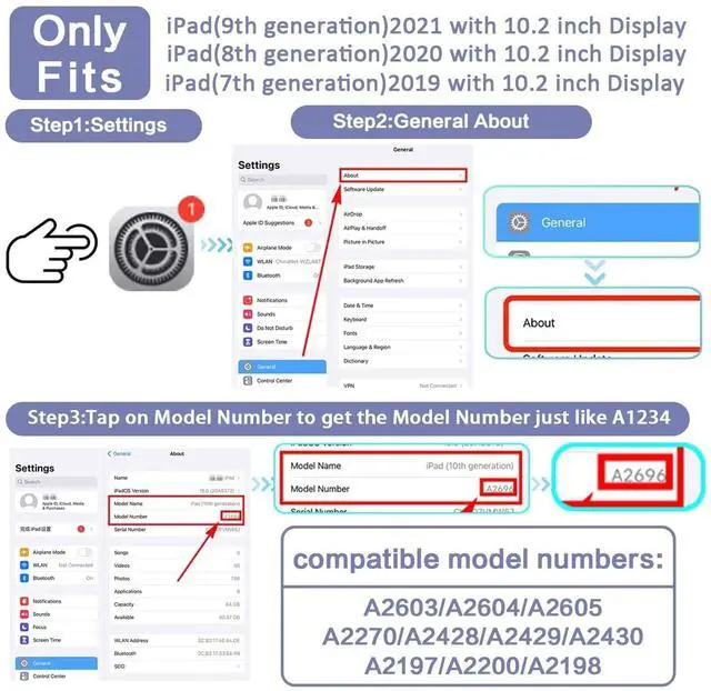 Lalumix iPad 9th/8th/7th Generation Case for 10.2 Inch, With Pencil ...