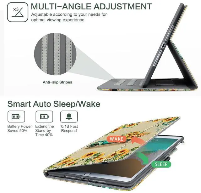 Lalumix iPad 9th/8th/7th Generation Case for 10.2 Inch, With Pencil ...