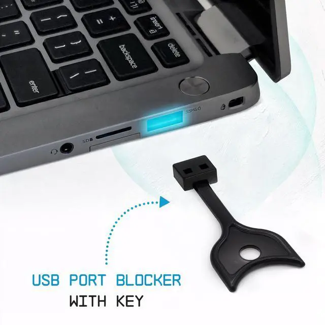 PortPlugs USB-A Port Blockers with Three Key Lock USB Security ...