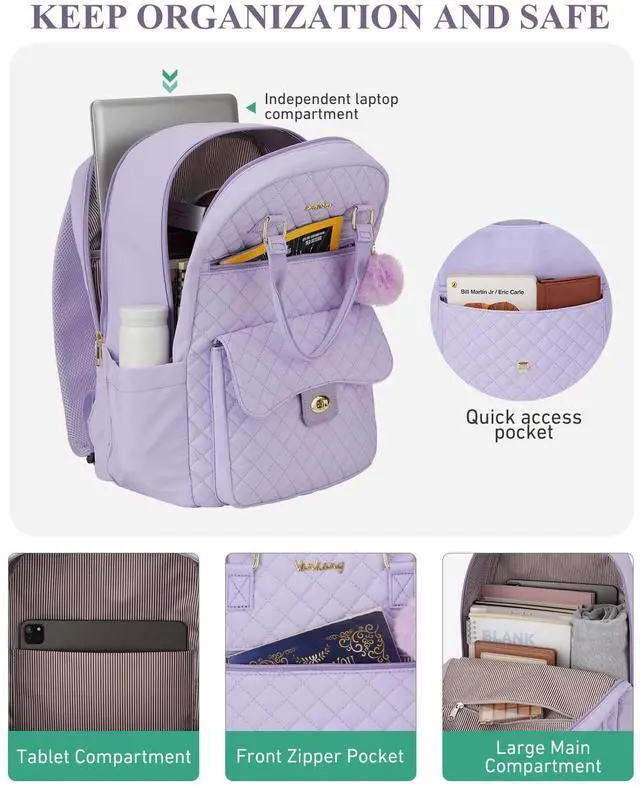 Cute Backpacks for Girls, Big Student Laptop Bag for College Women ...