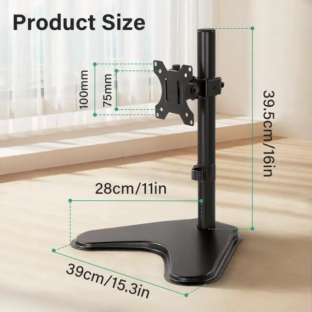 FURWOO Adjustable Tvstand Single Computer Monitor Riser for 13'' to 32 ...