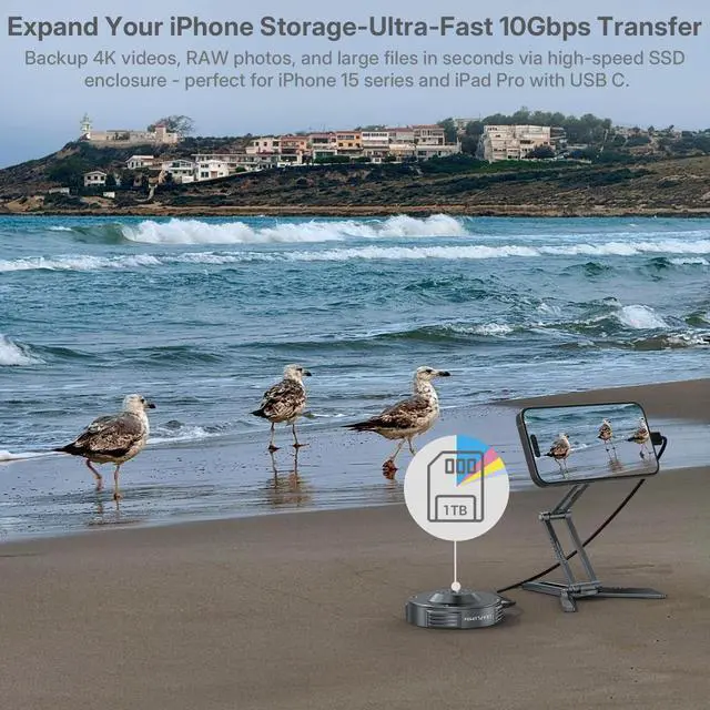 Magnetic M.2 2230 NVMe SSD Enclosure for iPhone 17/16 Pro Max & iPad ...