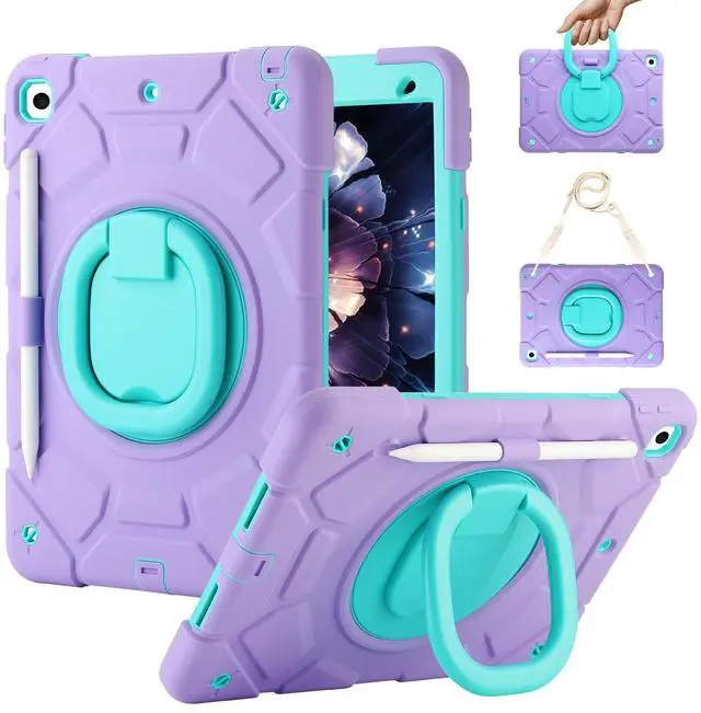 DUEEFA for iPad 9th/8th/7th Generation Case(2021/2020/2019),360Rotating ...