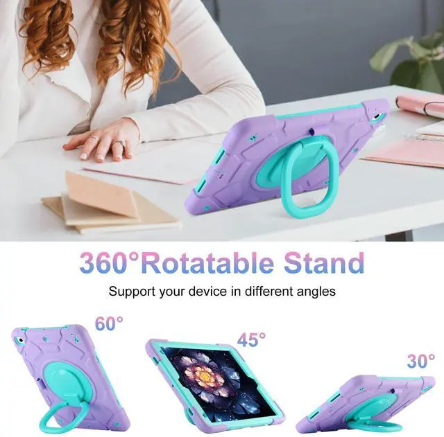 DUEEFA for iPad 9th/8th/7th Generation Case(2021/2020/2019),360Rotating ...