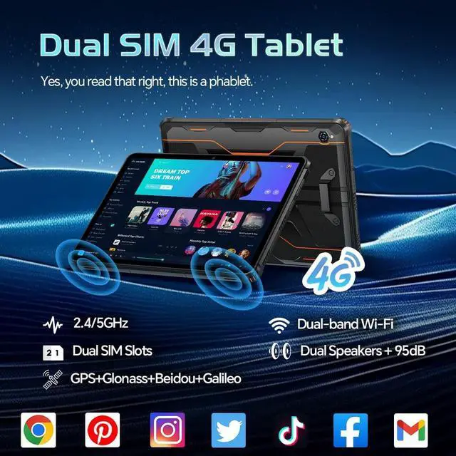 OUKITEL RT9 Rugged Tablet 10 inch Tablet Android - 24GB RAM 256GB ROM ...