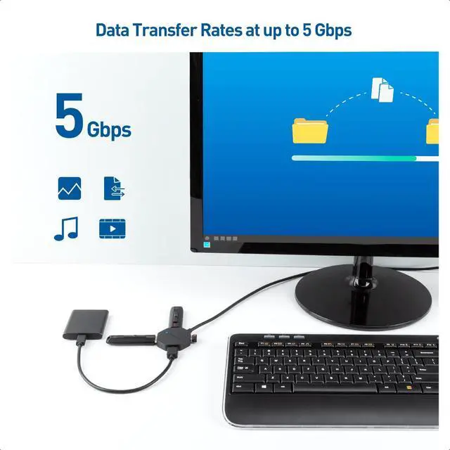 Cable Matters Ultra Mini 4 Port USB Hub with Long 4 ft Extension Cable ...