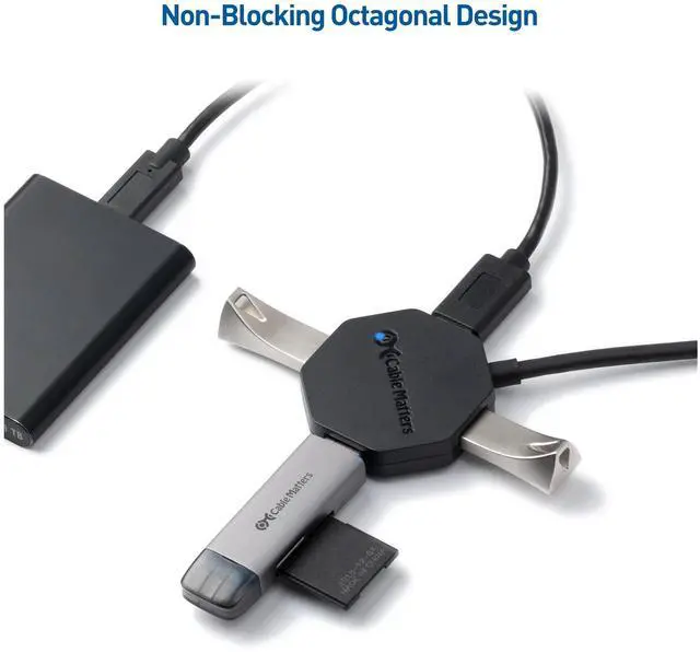 Cable Matters Ultra Mini 4 Port USB Hub with Long 4 ft Extension Cable ...