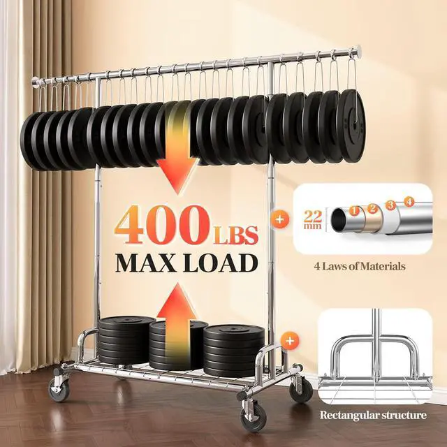 HOKEEPER Clothes Rack, Clothing Racks for Hanging Clothes Heavy Duty ...