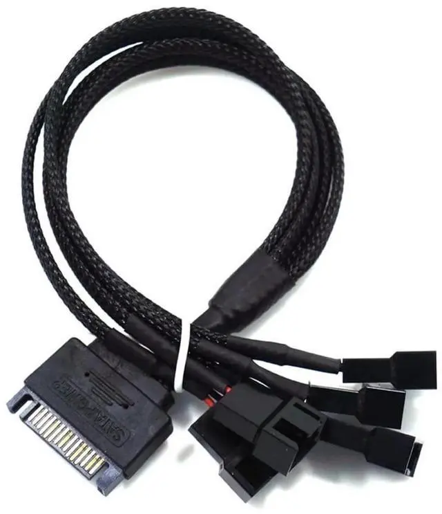 JVFYI SATA to 3 Pin / 4 Pin Fan Adapter, 15 Pin SATA to 12V PC Case Fan ...