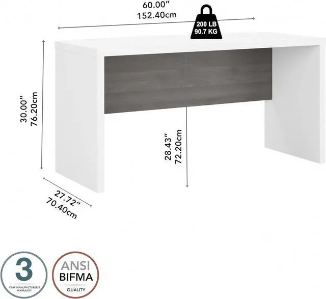 Bush Furniture Bow Front Desk with Wire Management | Echo Collection ...
