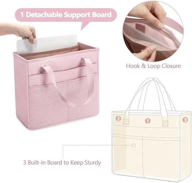 Prokva File Folder Tote Bag with Handle, Portable Document Organizer ...