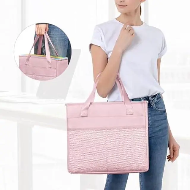 Prokva File Folder Tote Bag with Handle, Portable Document Organizer ...