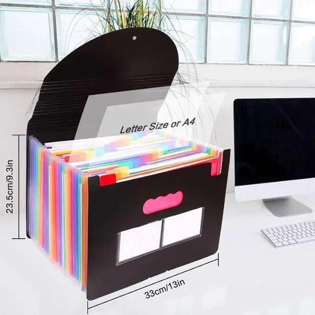 Accordion File Organizer, 24 Pockets Expanding File Folder for A4 ...