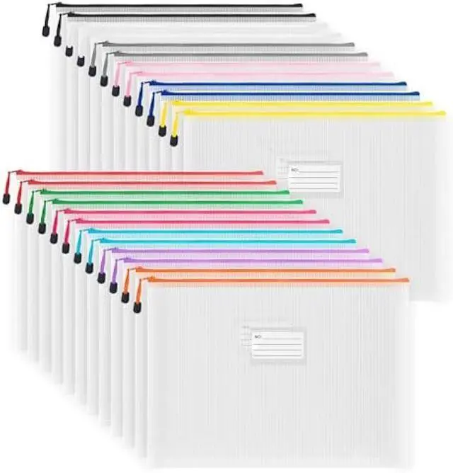 BOPART Extra Large Mesh Zipper Pouch Bags - 24pcs, 16.9x12 Inches Board ...