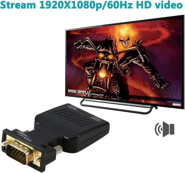VGA to HDMI Adapter Converter with Audio, Full HD 1080P VGA Male to ...