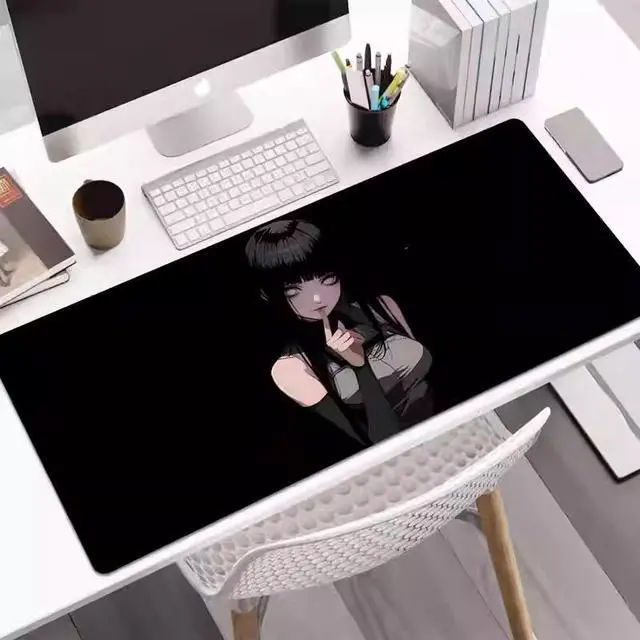 Black and White Anime Mouse Pad - Extra Large, Simple, 2D Customized ...