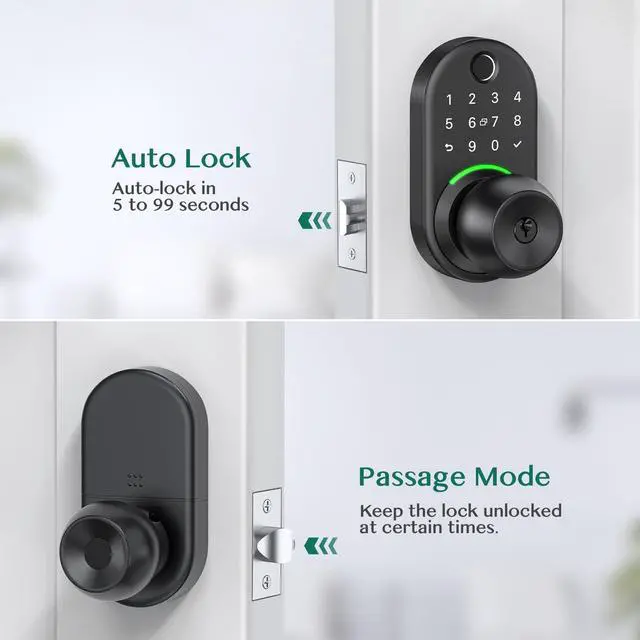 Keypad Smart Door Lock with Knob, Keyless Entry Digital Lock with ...