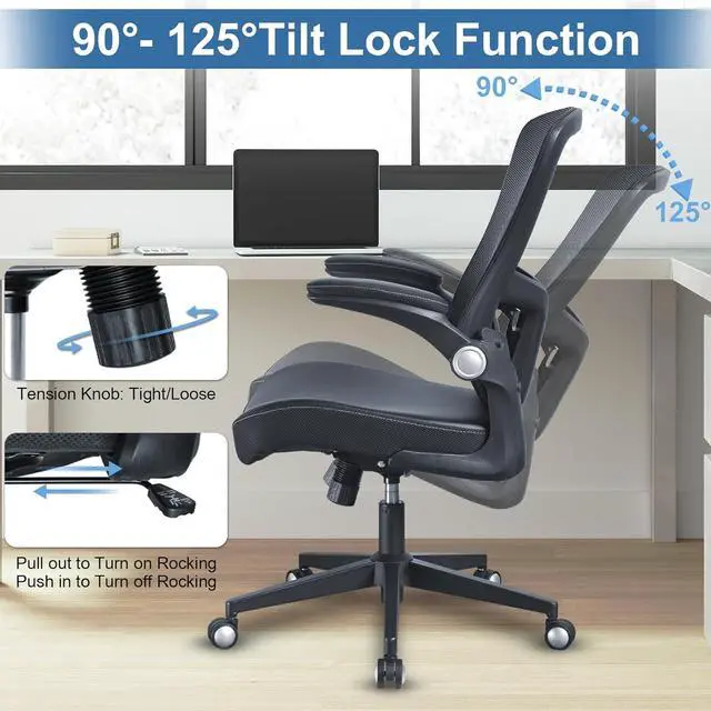 Office Chair, 400lbs Heavy Duty Ergonomic Desk Office Chair with Flip ...