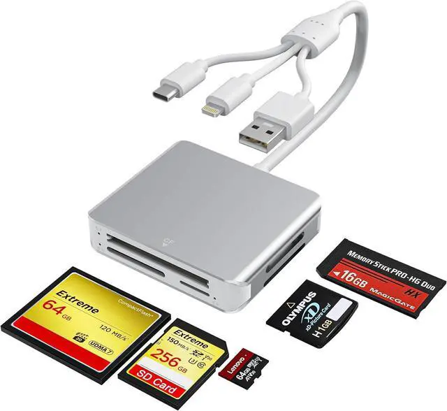 Memory Stick Pro Duo Adapter - 5 in 1 Aluminum Multi Memory Card Reader ...