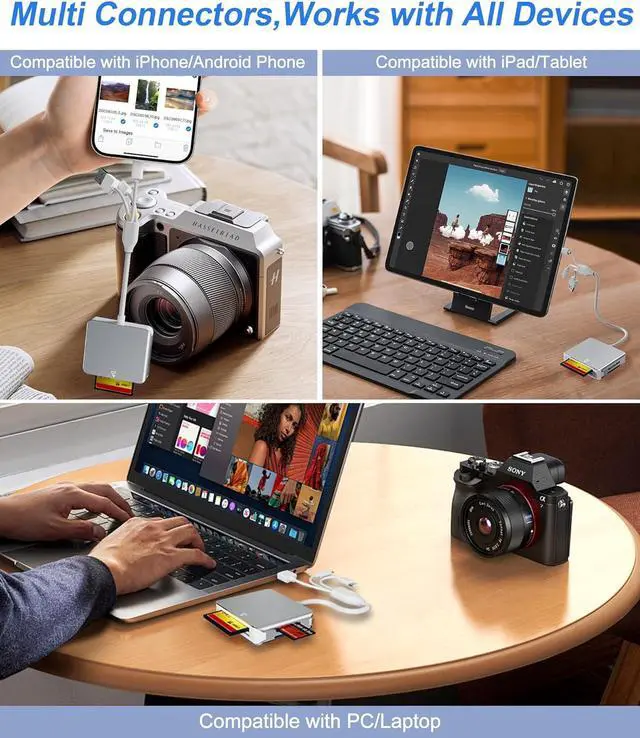 Memory Stick Pro Duo Adapter - 5 in 1 Aluminum Multi Memory Card Reader ...