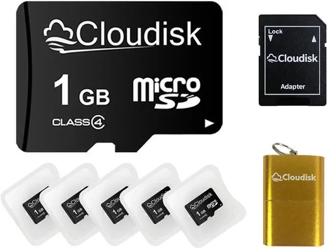 Pack of 5 Micro SD Card 1GB Flash Memory Card C4 with SD Adapter Card ...