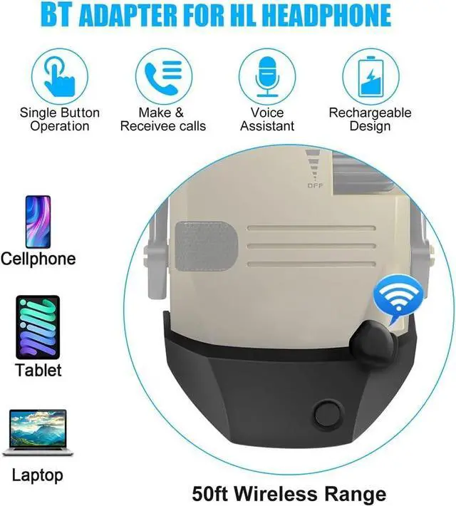 W1 BT Adapter Design for Walkers Series Earmuffs Convert Wire Earmuff ...