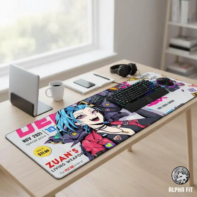 Alpha Fit Anime Gaming Mouse Pad XXL (35.4" x 15.7") - Blue Punk ...